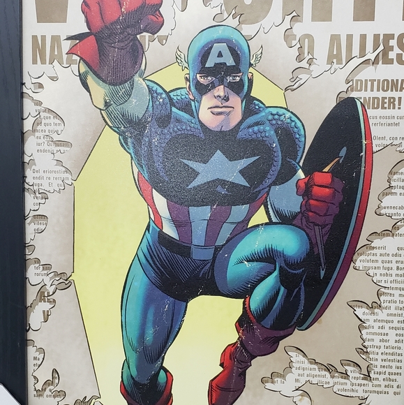 Marvel | Wall Decor | Newframed Wooden Poster Of Captain America ...